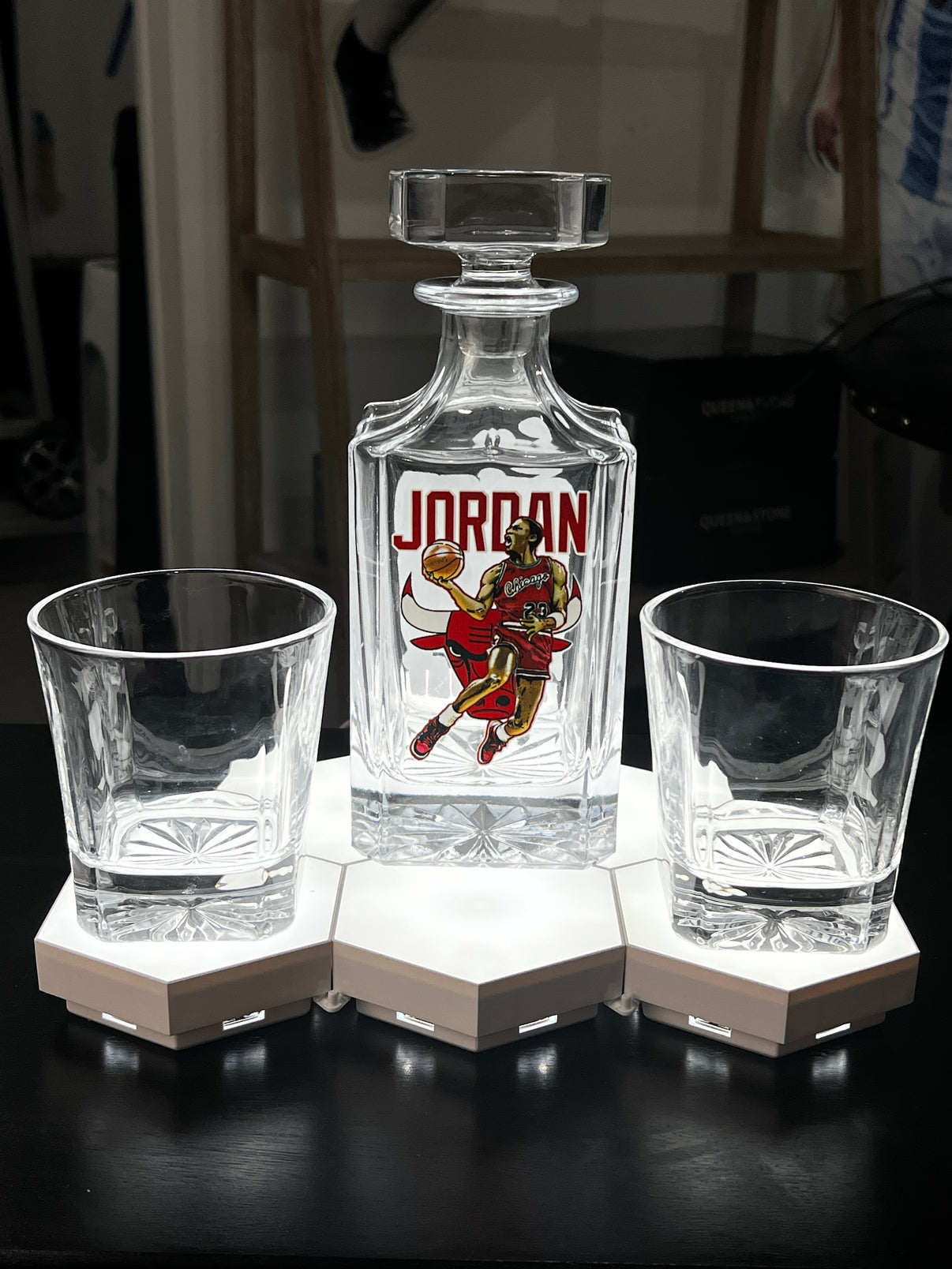 Glass Decanter Set- Michael Jordan edition – ChicagoCustomPrint.com